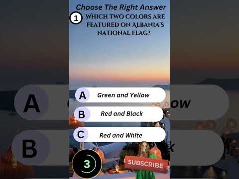 Which two colors are featured on albanias national flag? #quiz #vairalvideo #testyourknowledge