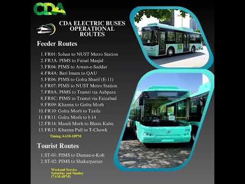 Electric buses route Islamabad#islamabad #bus #cda #electric