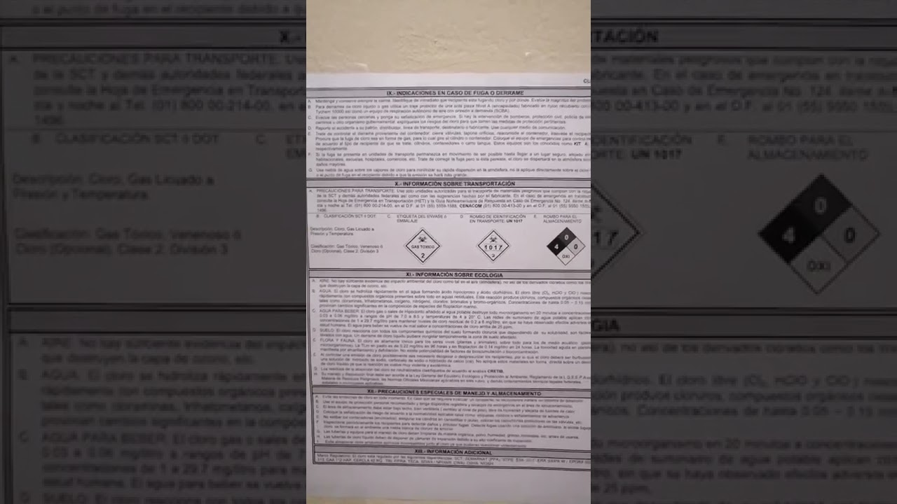 Hoja de seguridad MSDS del CLORO José Hernández