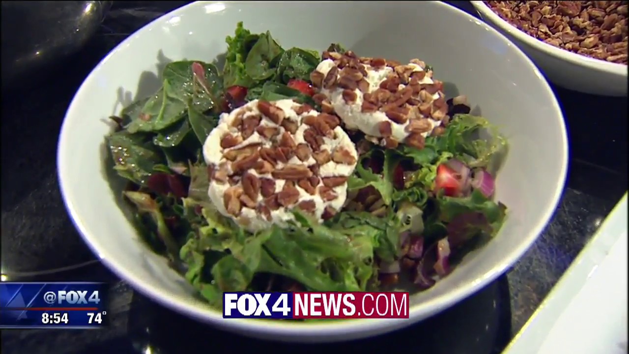 Pecan Crusted Goat Cheese & Strawberry Salad