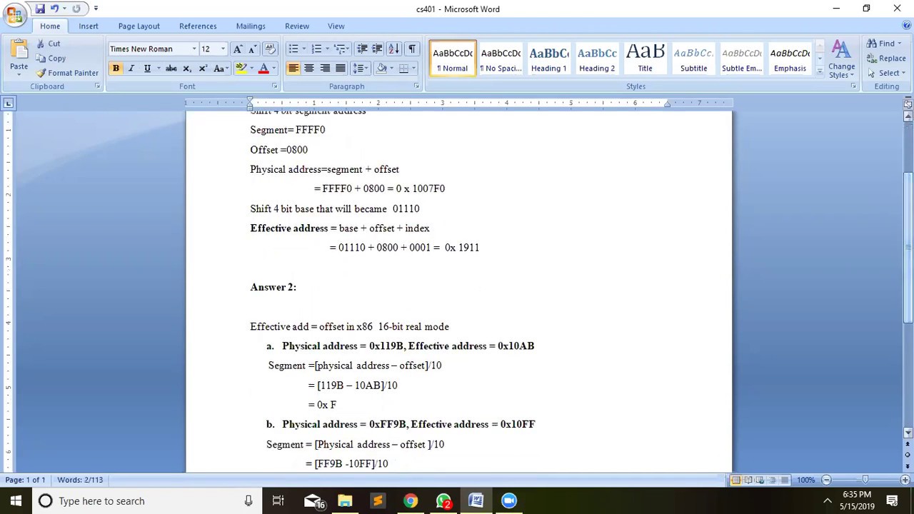 CS401 Assignment 1 Solution Spring 2019