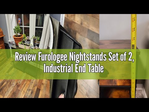 Review Furologee Nightstands Set of 2, Industrial End Table with Fabric Drawer&Storage Shelf, Small
