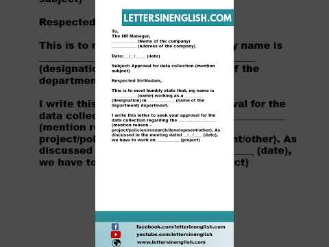 Approval Letter for Data Collection - Letter Requesting Approval for Data Collection in Office