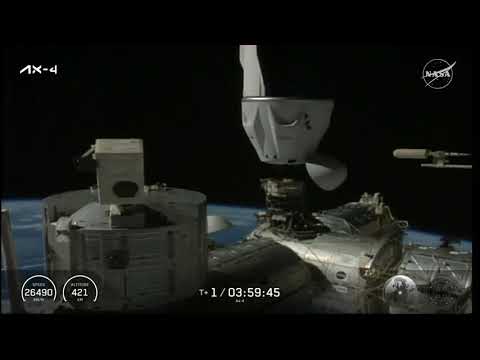 SpaceX Dragon with Ax-4 crew docks with the International Space Station