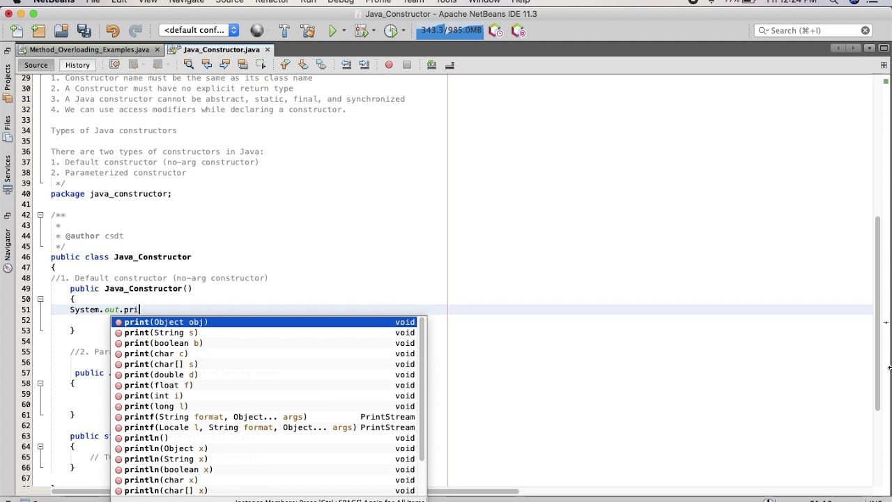 Constructor in Java, java language tutorial - Part-14