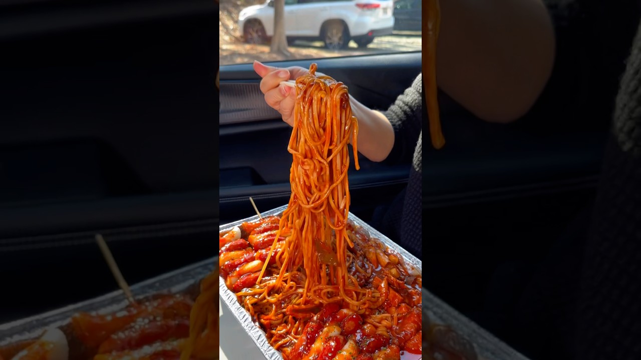 When Asian mom lets you eat only one cup of spicy tteokbokki… #food #eating #mukbang #noodles