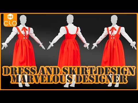 Designing women's dresses and skirts with software clo 3d