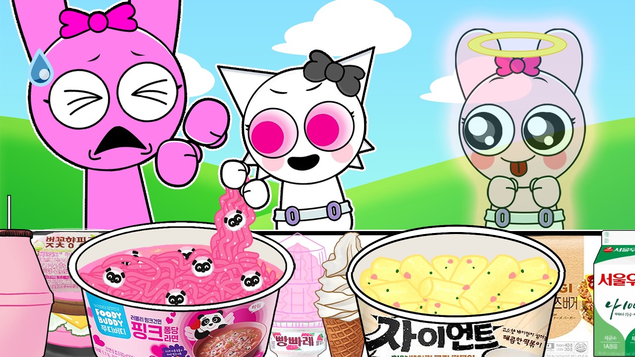 BABY PINKI, BUT SHE’S A GHOST! Incredibox Sprunki -  Convenience Store MUKBANG | ASMR | Animation