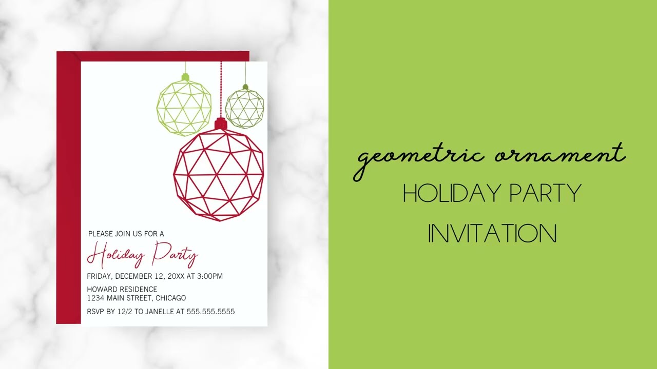 Geometric Ornament Holiday Party Invitation