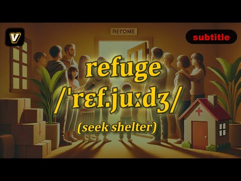 [v] Refuge meaning (seek shelter) with 5 examples