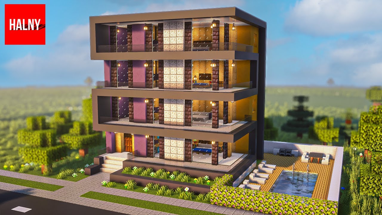 Modern apartment building minecraft tutorial - Minecraft Builders