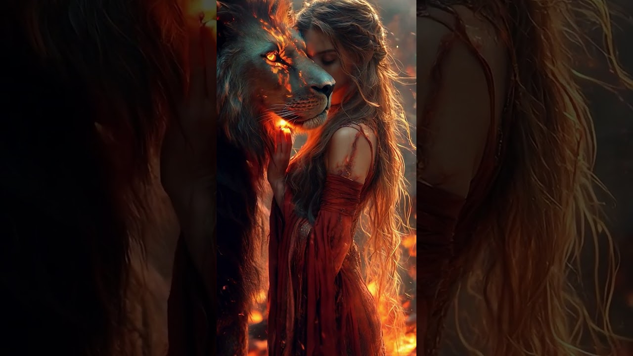 Lava Sorceress - Fire Lion Guardian Live Wallpaper 🦁🔥 #midjourney #livewallpaper #fantasyart #aiart
