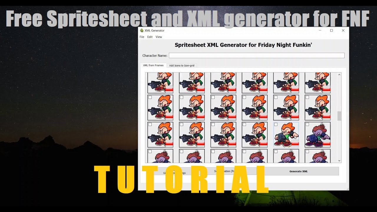 How to use the Spritesheet and XML generator for Friday Night Funkin'