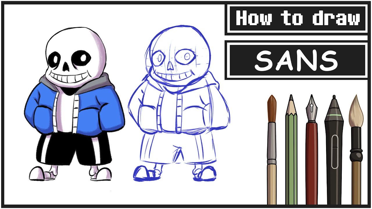 How to draw SANS  - Step by Step Art Tutorial