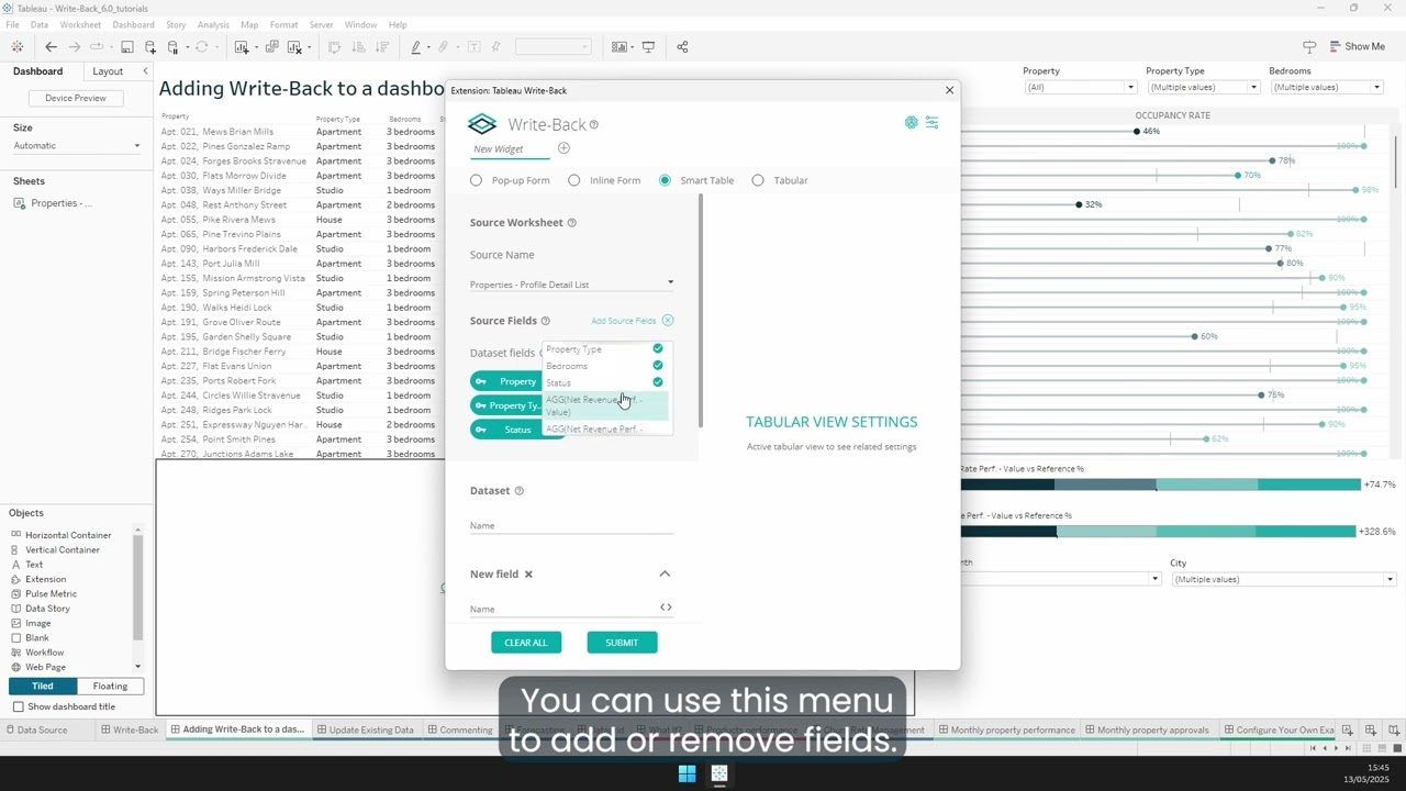 (Write-Back for Tableau) Quick Overview for Dashboard Creators: How to configure new datasets