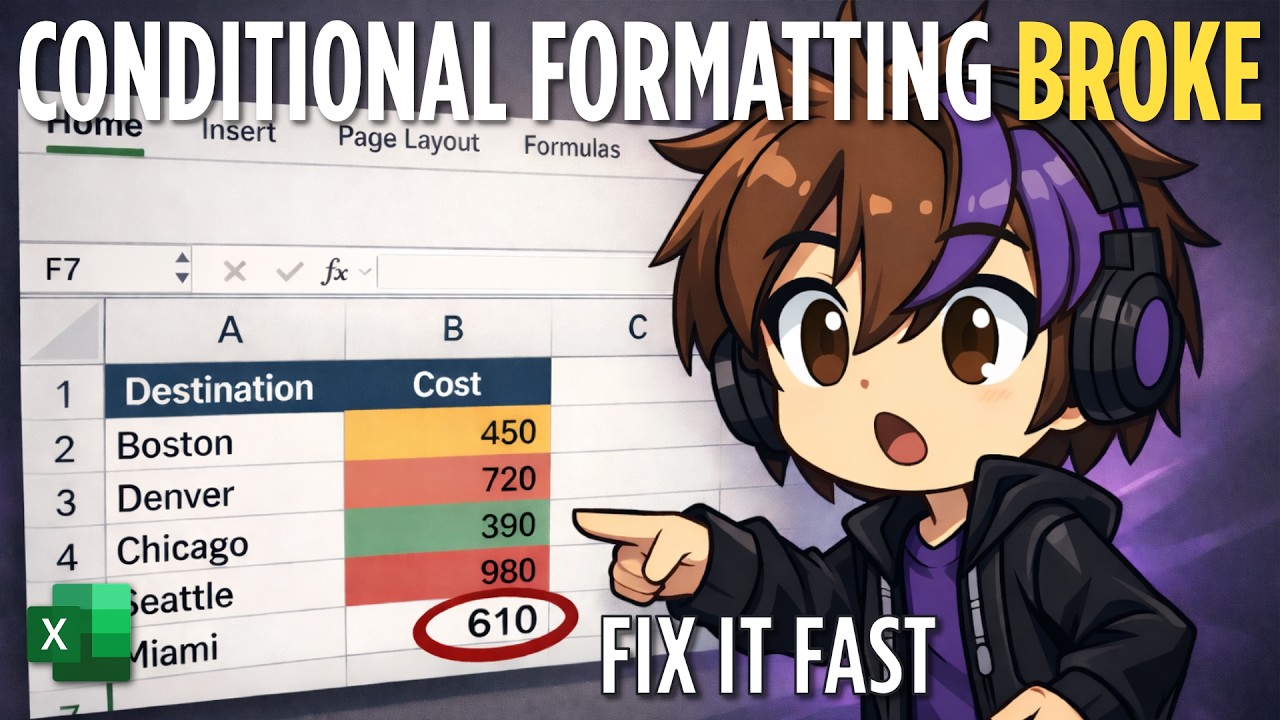 Excel — Conditional Formatting Not Working? Check These First