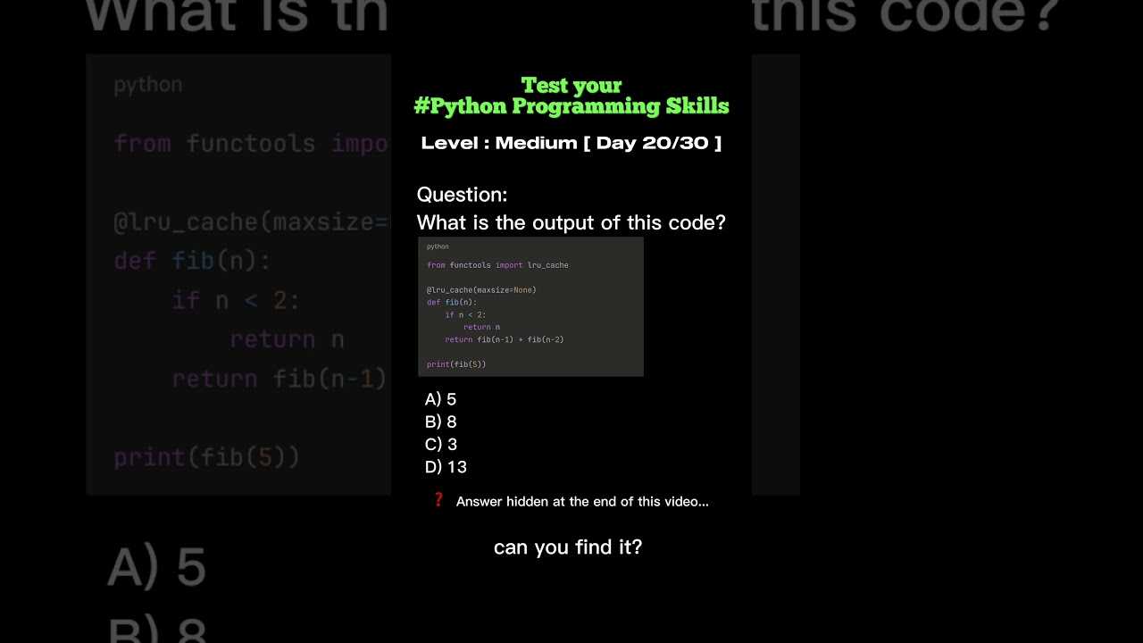 Day 20 Think you know Python programming? Test your knowledge with this MCQ!  @5minutesprogramming