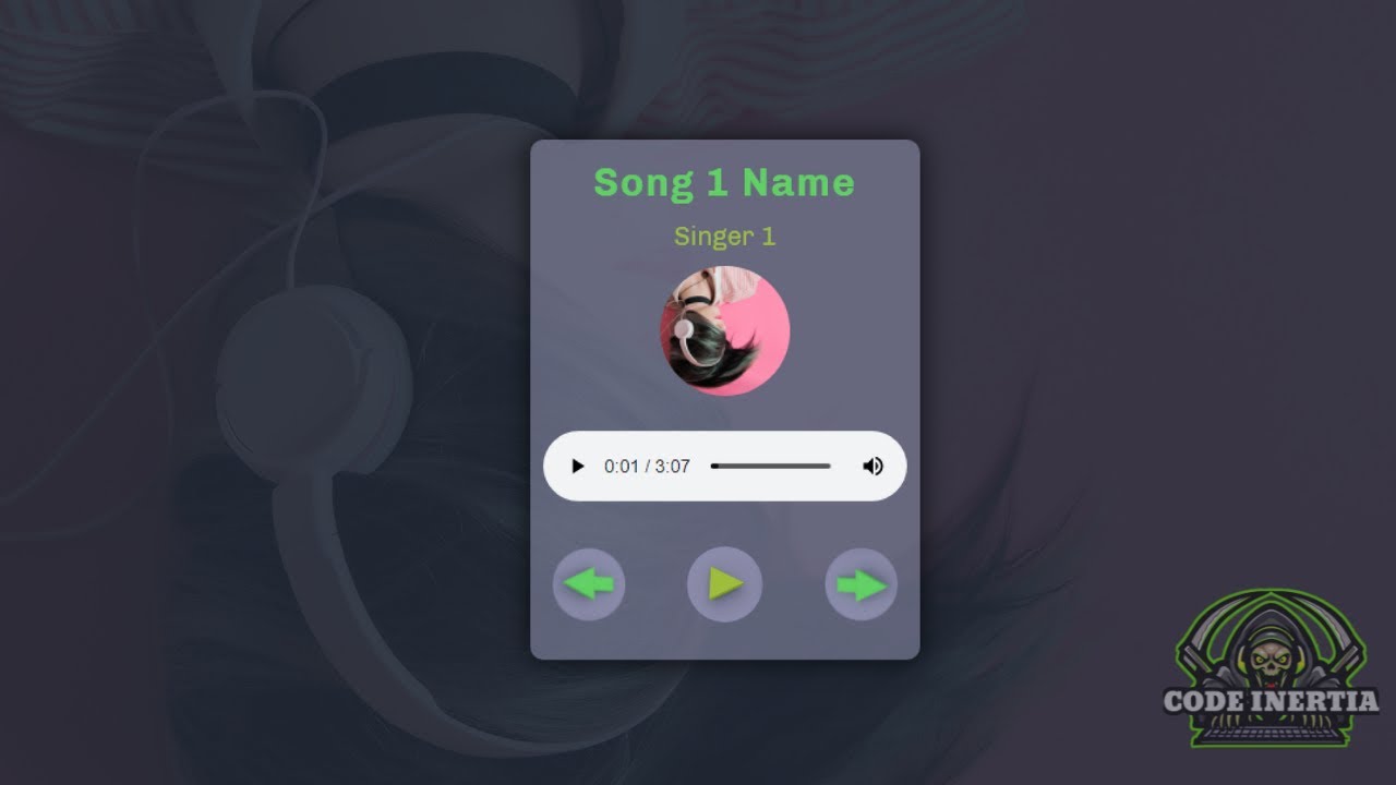 How to Create Music Player | Using HTML, CSS, AND JAVASCRIPT | CODE INERTIA