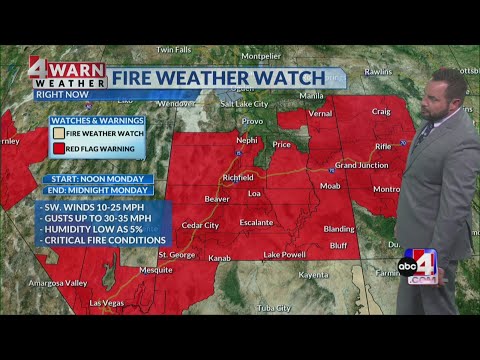 Critical fire weather conditions for southern Utah today as hot and windy weather continues