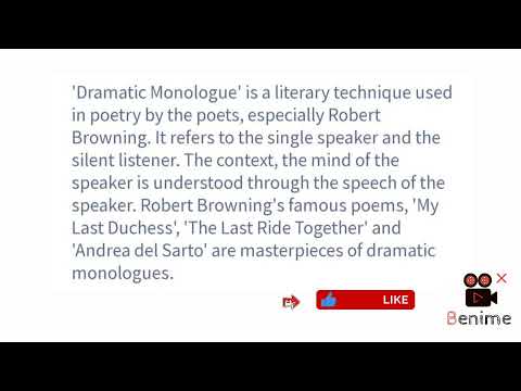 DRAMATIC MONOLOGUE , MEANING, FEATURES AND EXAMPLES 🙂🙂