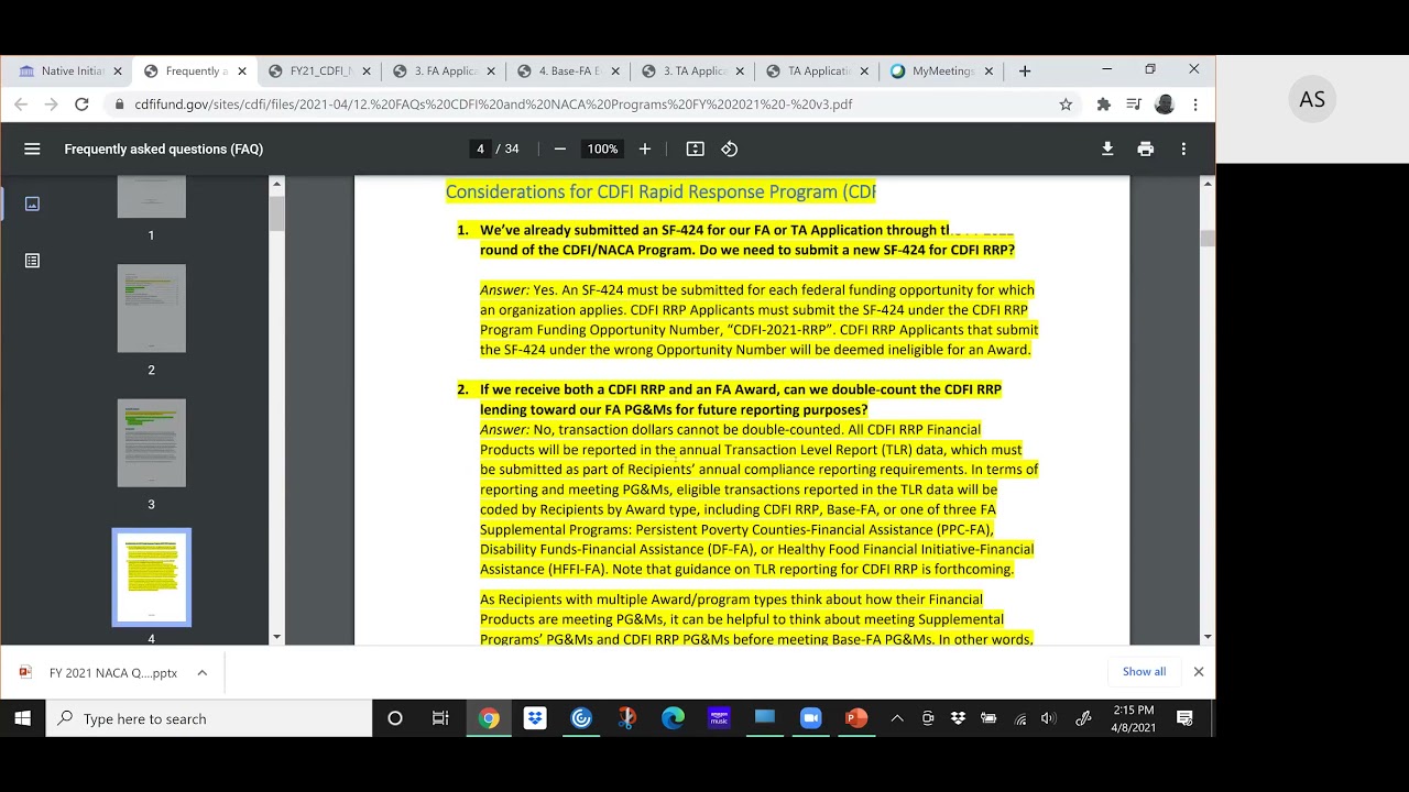FY 2021 NACA Program Application Q&A Webinar Recording