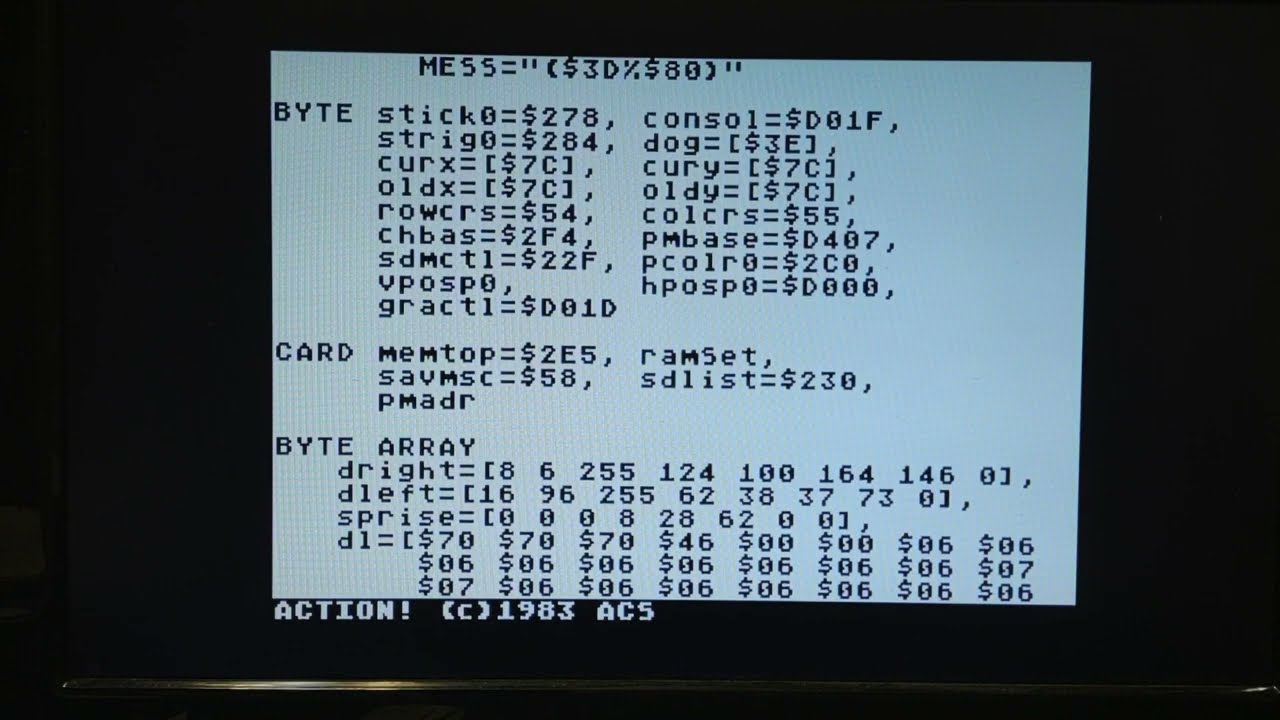 Action! Programming for the Atari 8-bit Computer - Part 23 - Player Missile Graphics 2