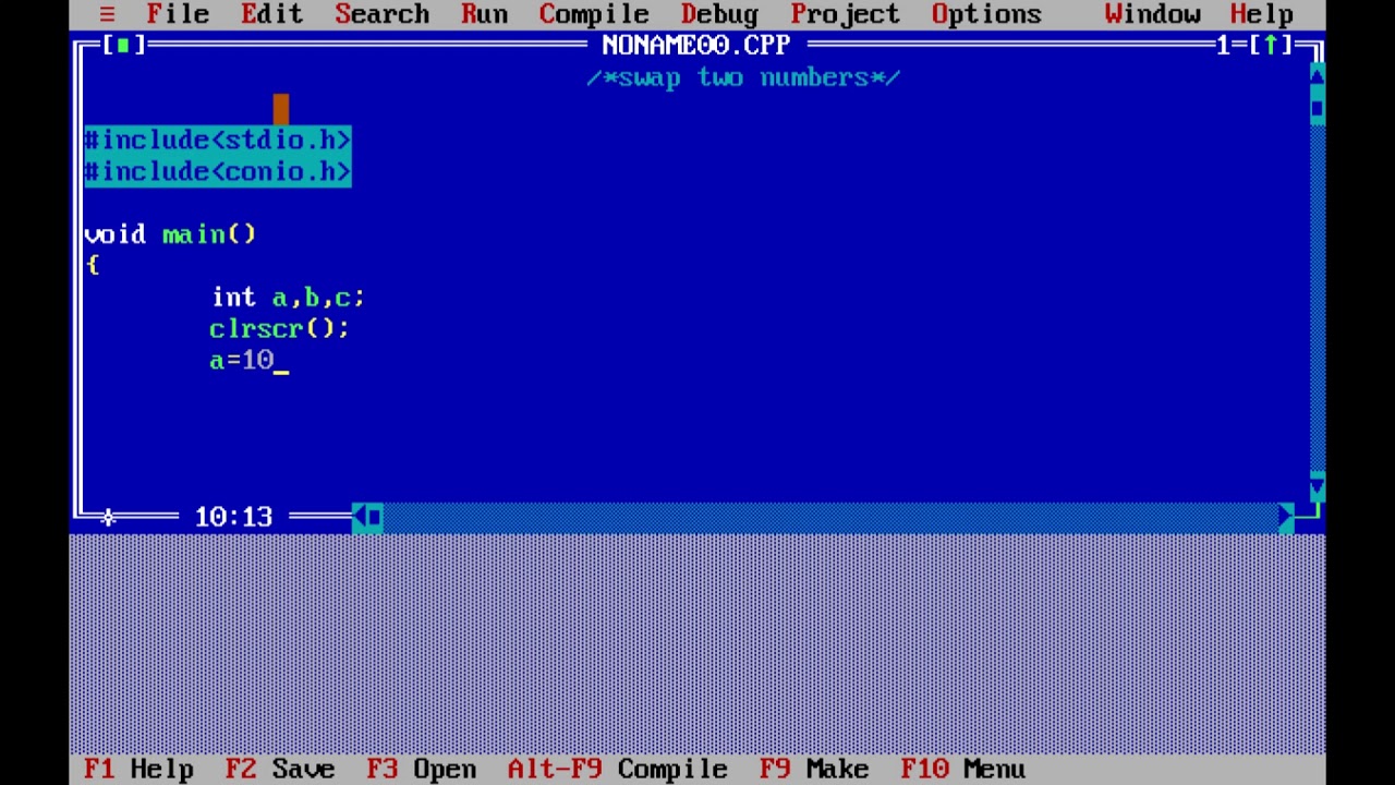 Program to swap two number using three variable in c programming language.
