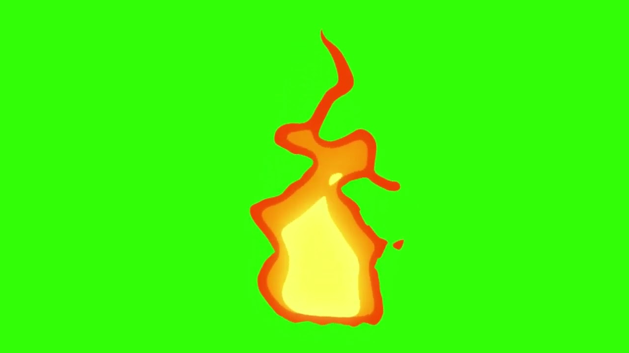 [4K] Cartoon Flame/Fire - Green Screen