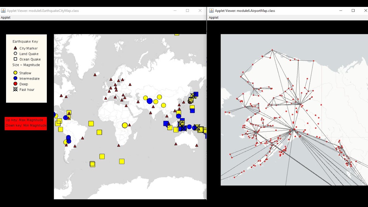 Java Unfolding Maps Project with different data - Coursera Online Course
