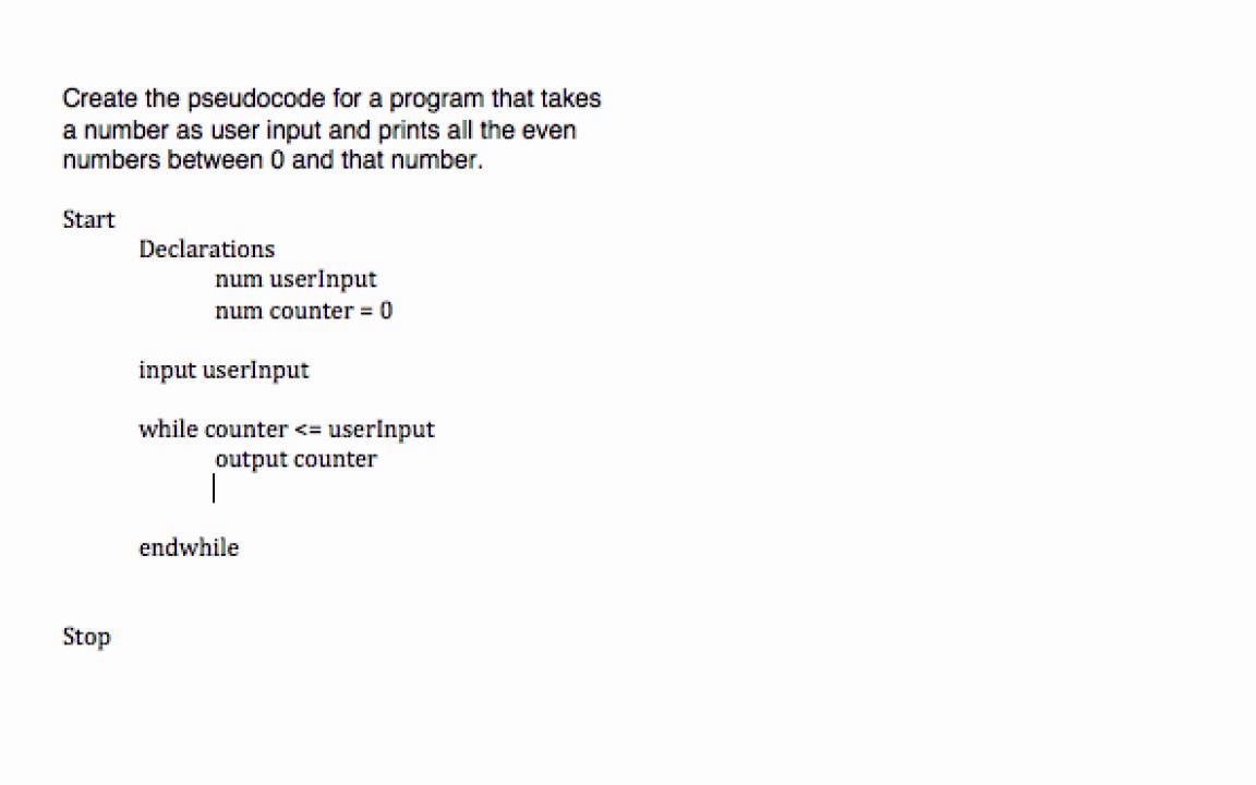 While Loop Pseudocode Introduction to Programming Logic