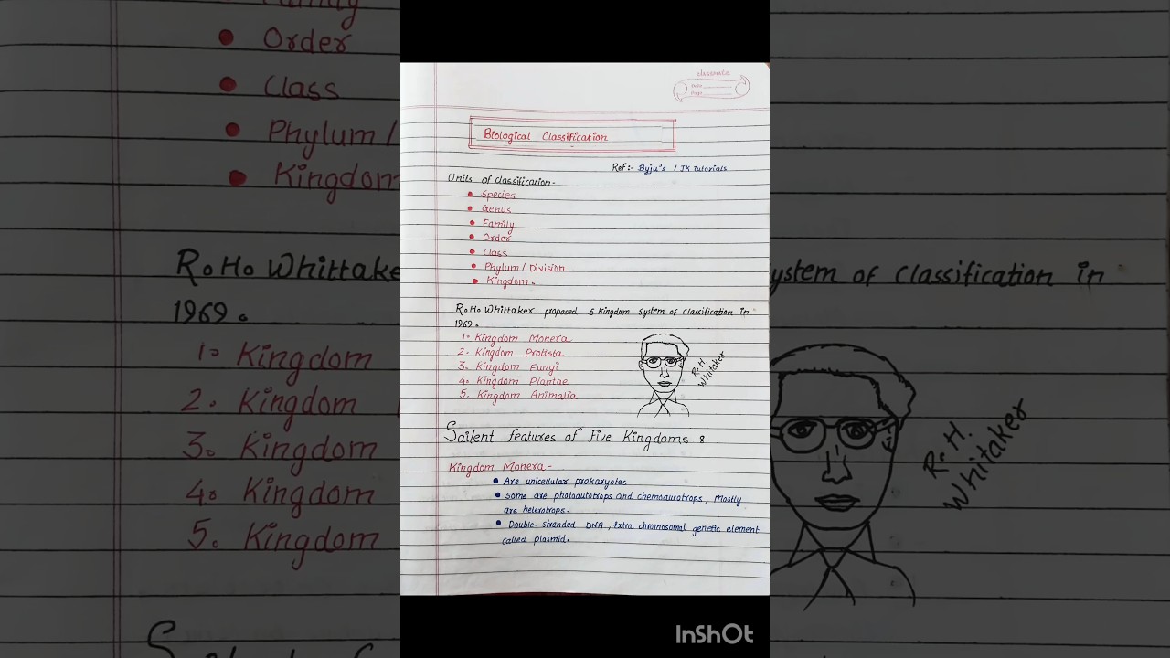 Biological Classification Notes | Class 11 | Biology | NEET | CBSE | HSC #neet #class12 #biology