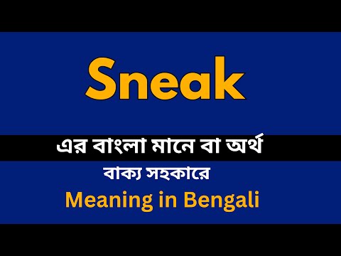 Sneak Meaning in Bengali / Sneak শব্দের বাংলা ভাষায় অর্থ অথবা মানে কি