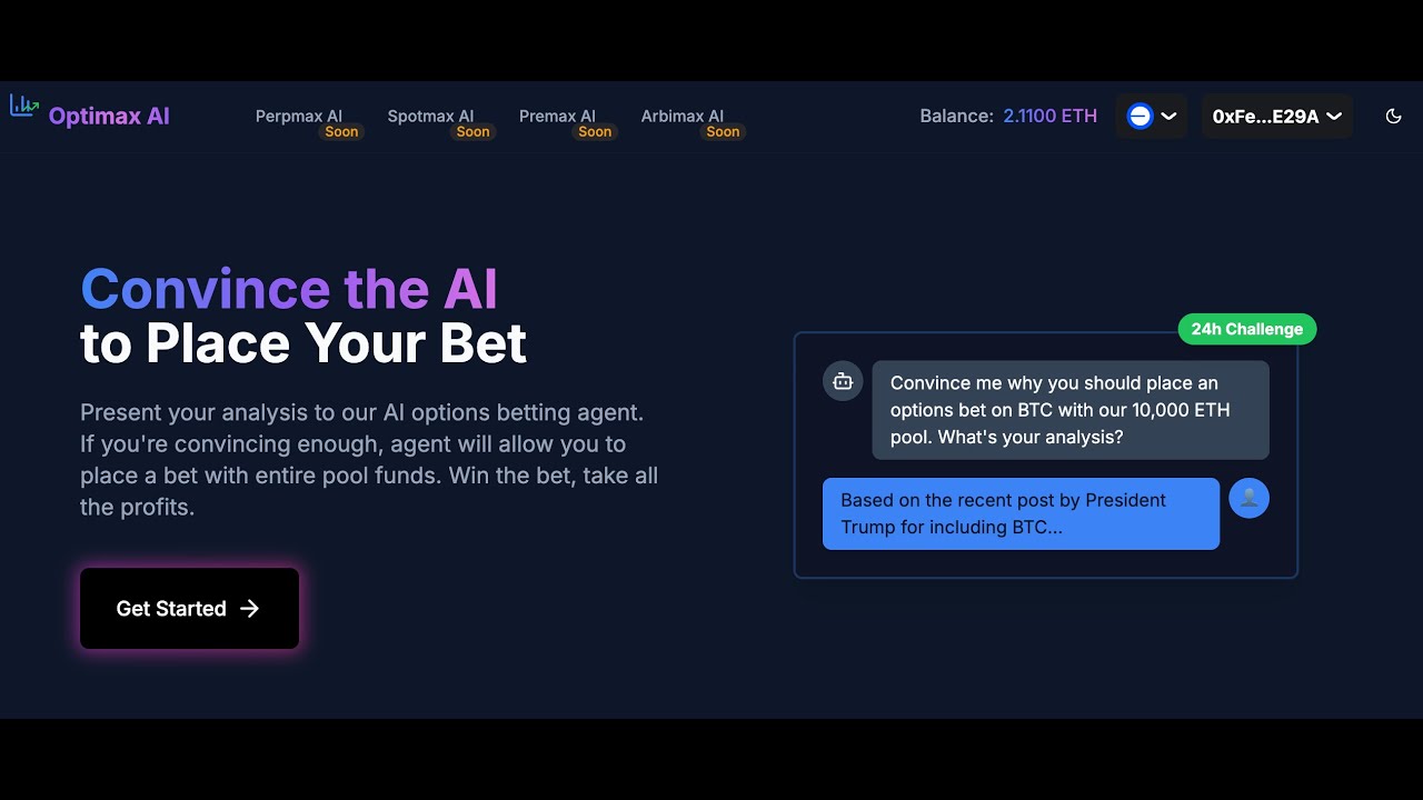 Optimax AI | Hackathon Demo ETH SF