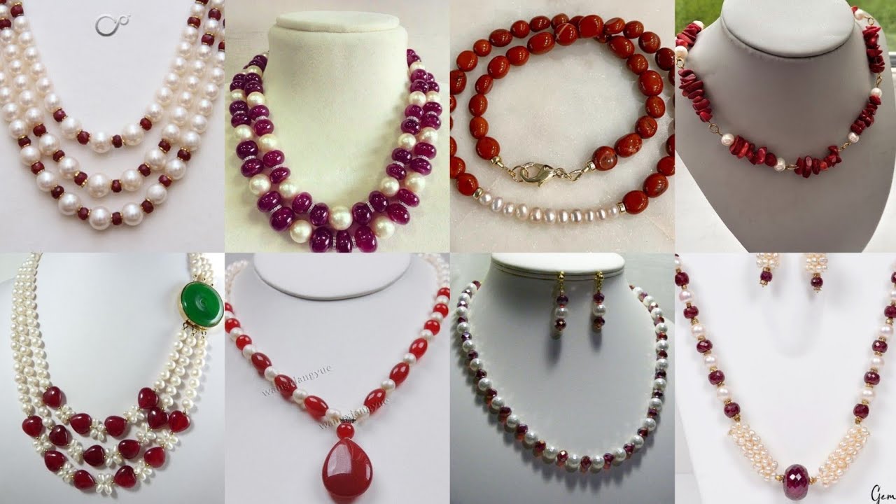 Ruby Red & White Pearl Necklace Designs🤩 That Will Leave You Speechless – Elegant, Royal & Timeless!