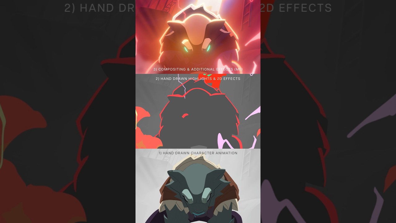 Compositing is like putting icing on an animation cake 🎂 #moco #compositor #animation #handdrawn