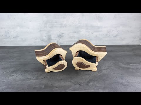 Decorative Bird Box Walnut Maple Bandsaw Box, Step 10, Glamour Shots, #shorts #woodworking