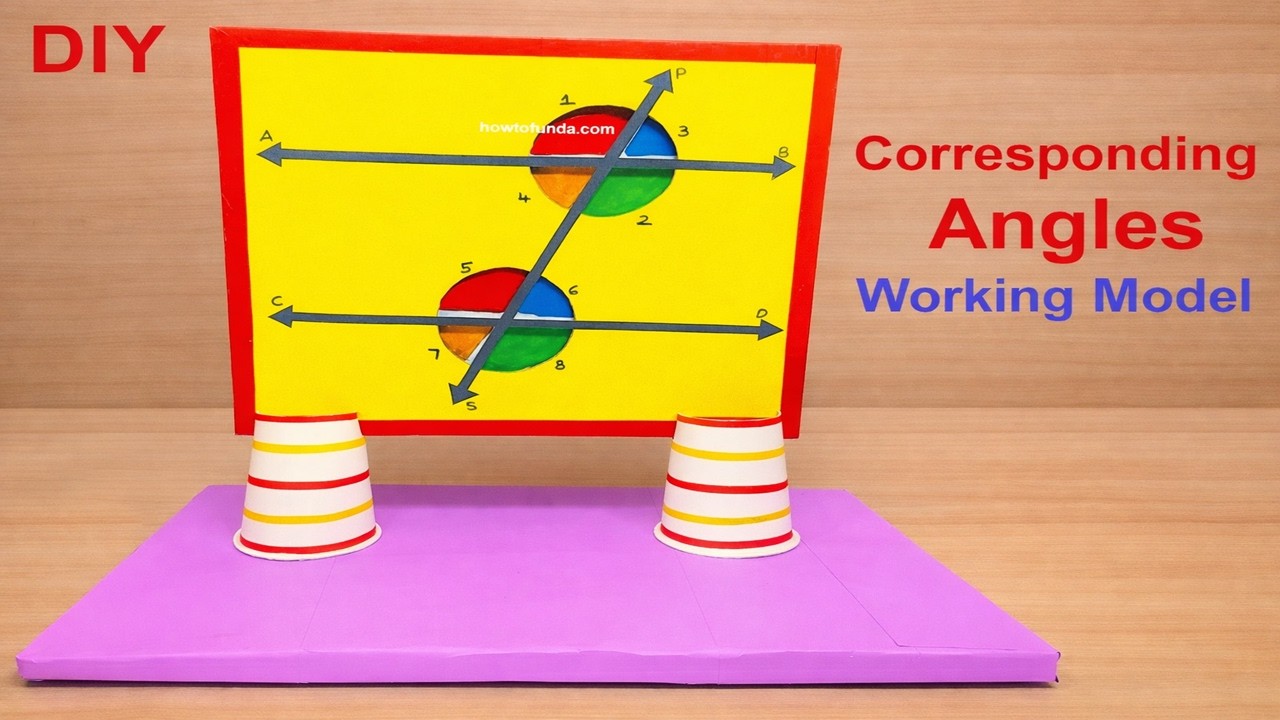corresponding angles model working model for BEd and Teachers - diy | TLM | craftpiller @howtofunda