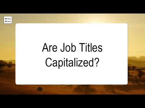 Are Job Titles Capitalized