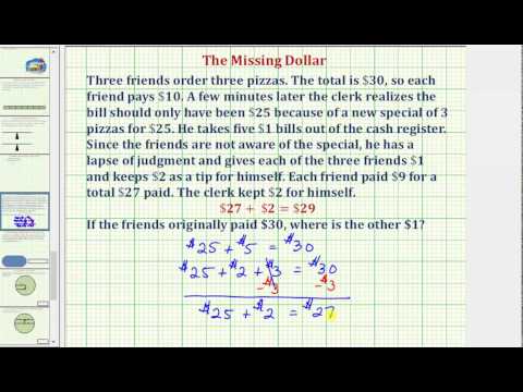 Missing Dollar Puzzle | Math Help from Arithmetic through Calculus and ...