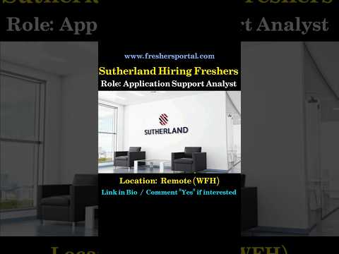 Sutherland Freshers Hiring #recruiting #jobs #shorts #subscribe