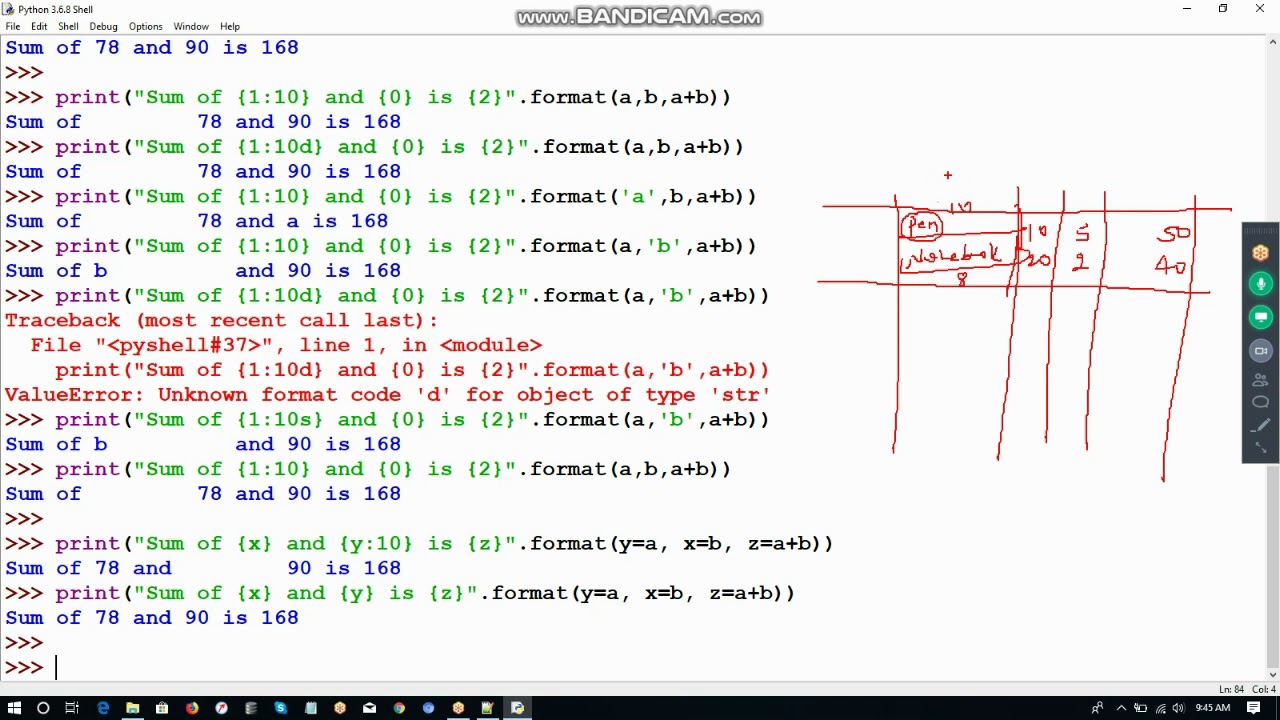 Python 3 Tutorial 023- Format print output using %, {}, f, format, padding and aligning strings