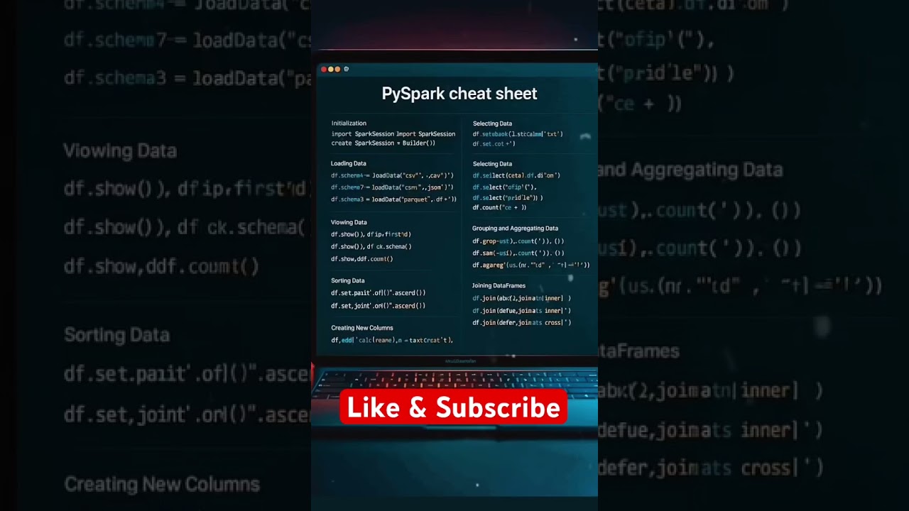 Pyspark Cheat Sheet #bigdata #programming #database #coding #dataengineering #python #dataengineers