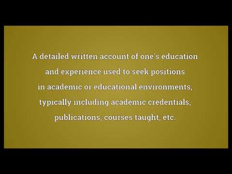 Curriculum vitae Meaning