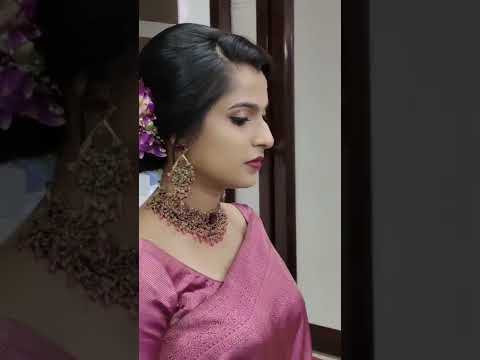christian wedding bridal look#saree#polka#diamondearring