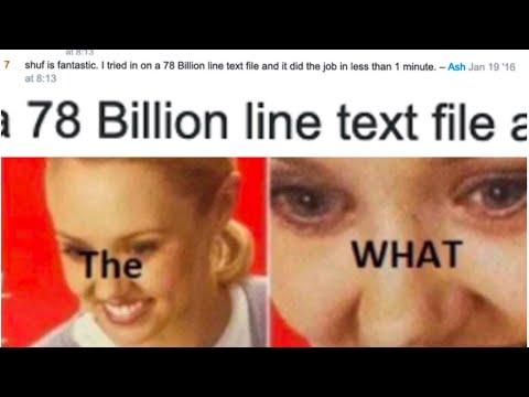 78 billion line text file vs one bad boi called shuf