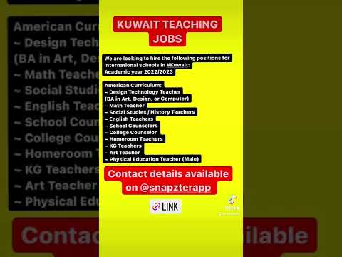 KUWAIT TEACHING JOBS #kuwaitjobs #kuwait#kuwaitshorts #snapzter #snapzterapp #kuwait #kwt
