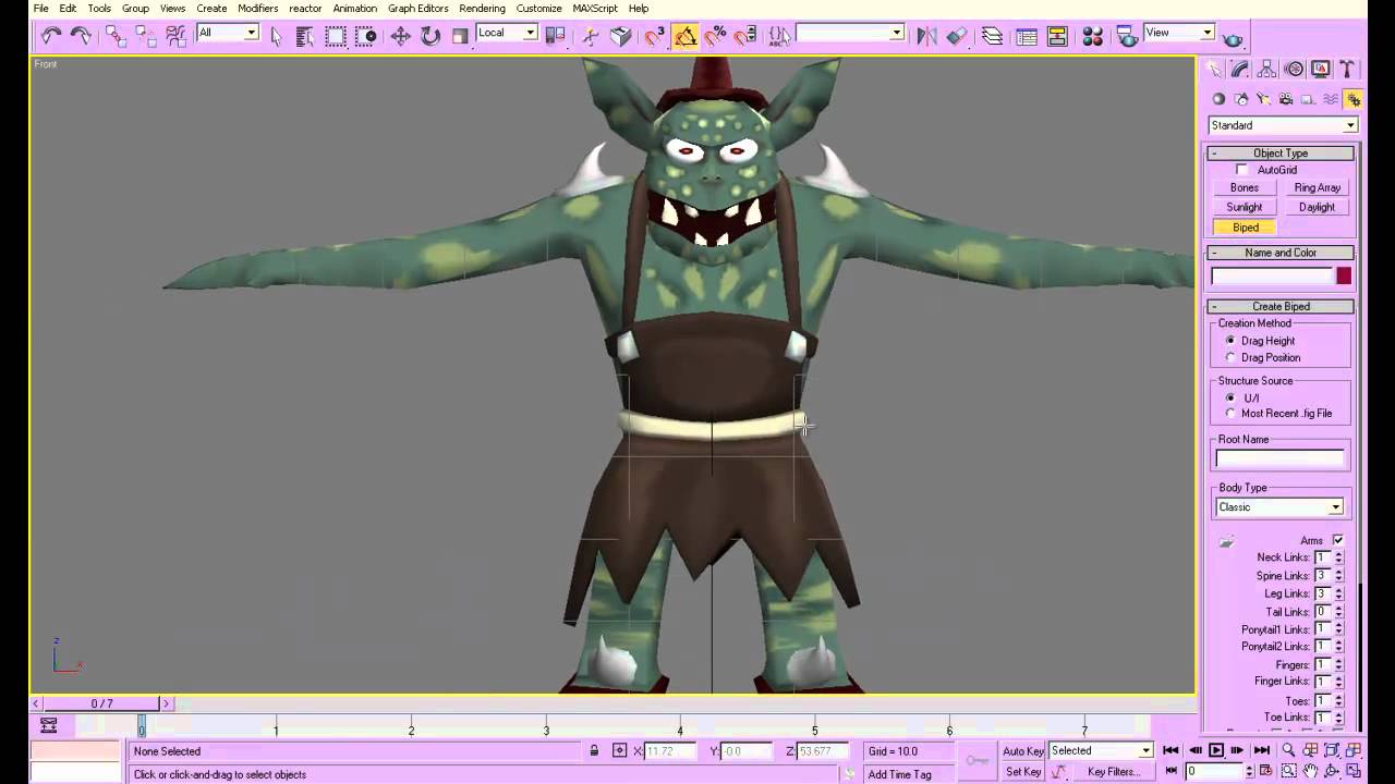 Rigging 2: Create Biped (3D Studio Max tutorial)