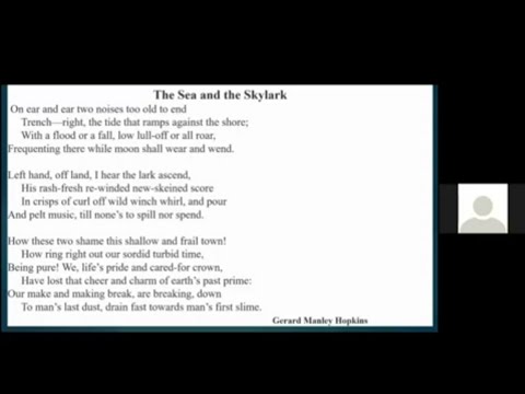 The Sea and the Skylark by G M Hopkins | National webinar| Dept of English| Ms. Nanni V K