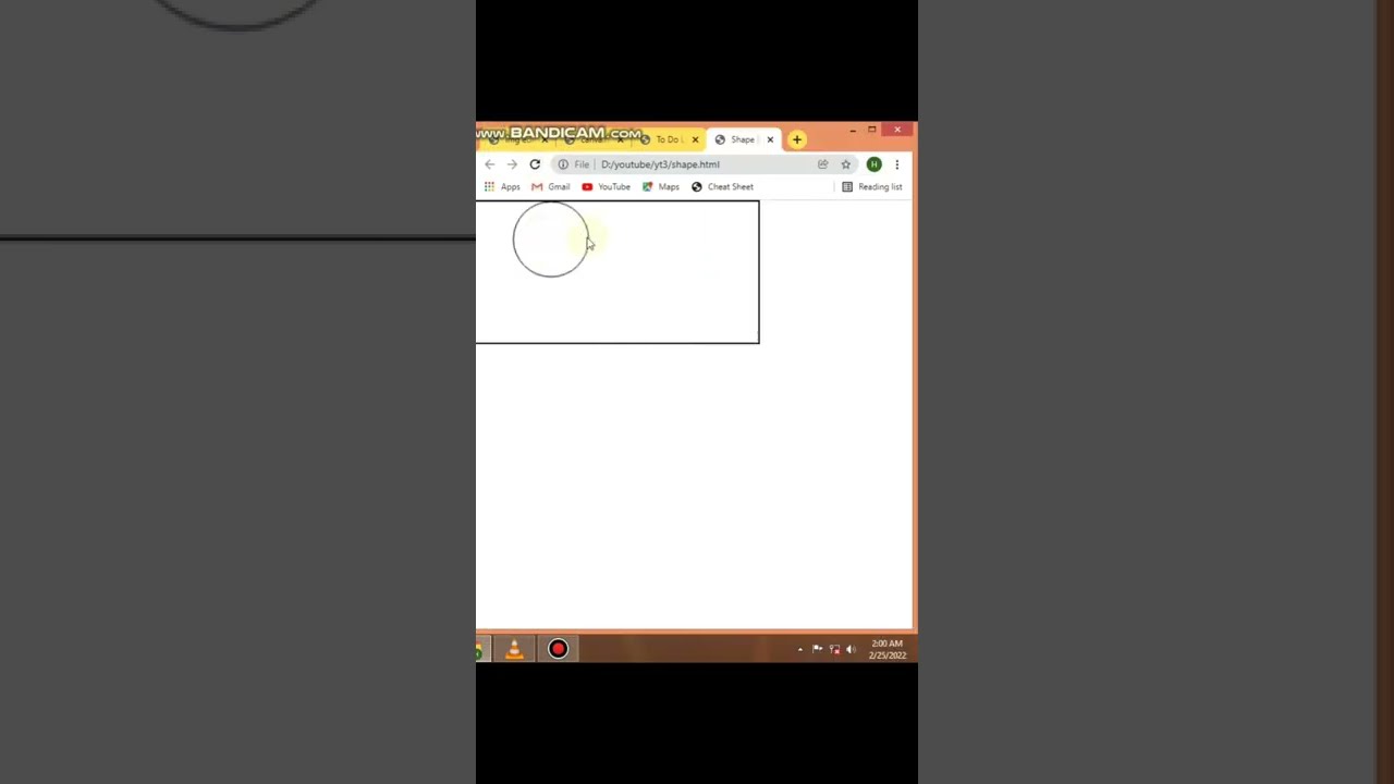 How draw circle on canvas using JavaScript | canvas circle create | canvas tutorial #shorts