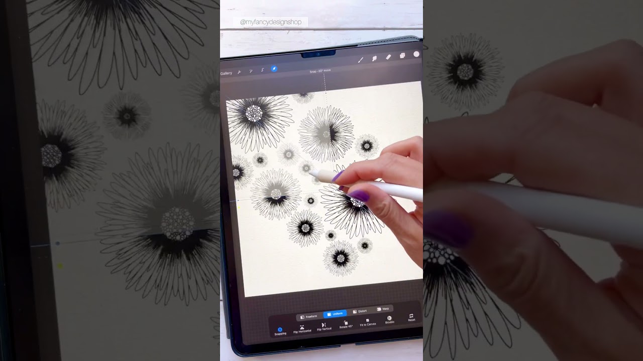 Procreate Flower Drawing Pattern #shorts #procreate #pattern #flowerdrawing #procreateart